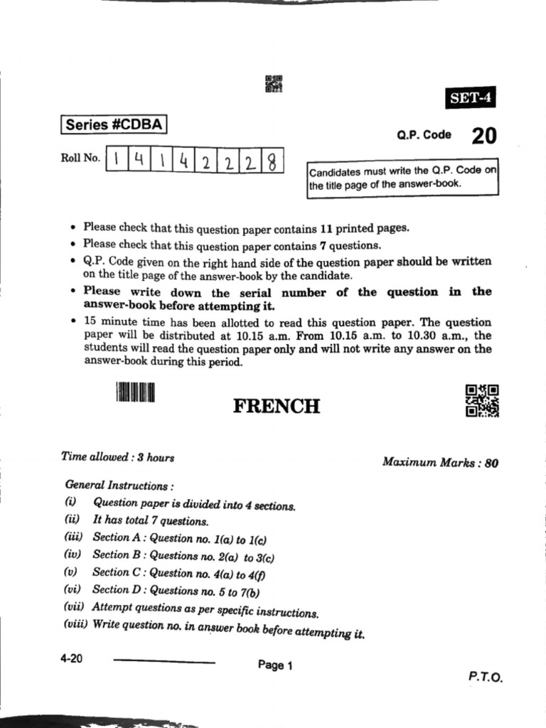 French 2023-23 QP | PDF
