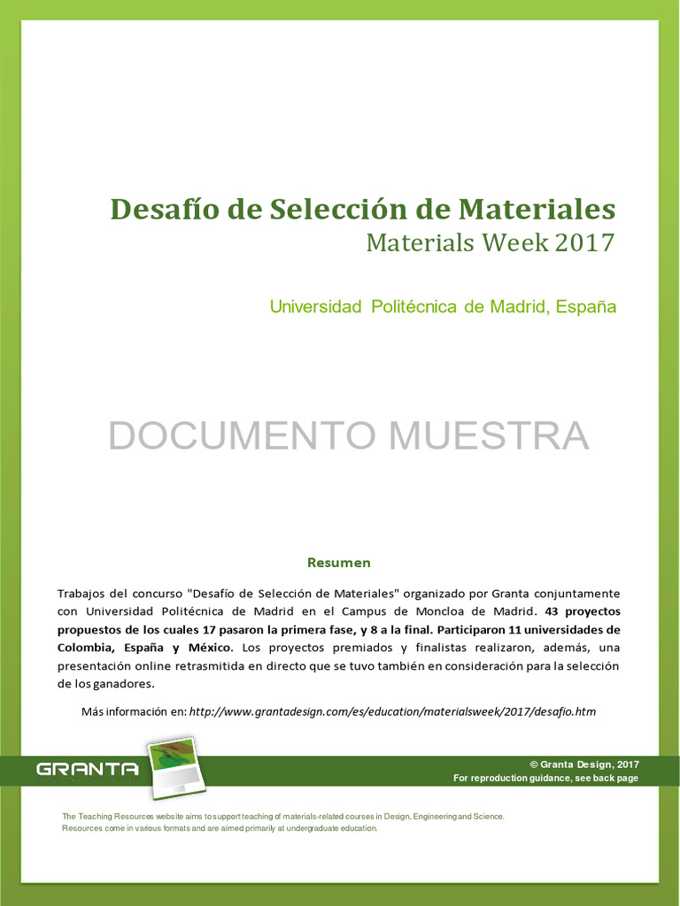 EXEMWSES17 Materials Week Desafio Materiales 2017 Incompleto | PDF | Placa de circuito impreso ...