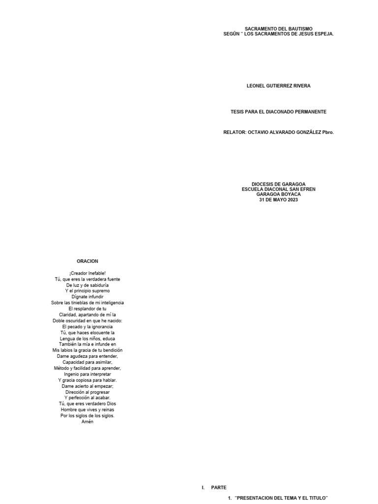 FOLLETO SACRAMENTO DEL BAUTISMO para Imprimir | PDF | Sacramentos ...