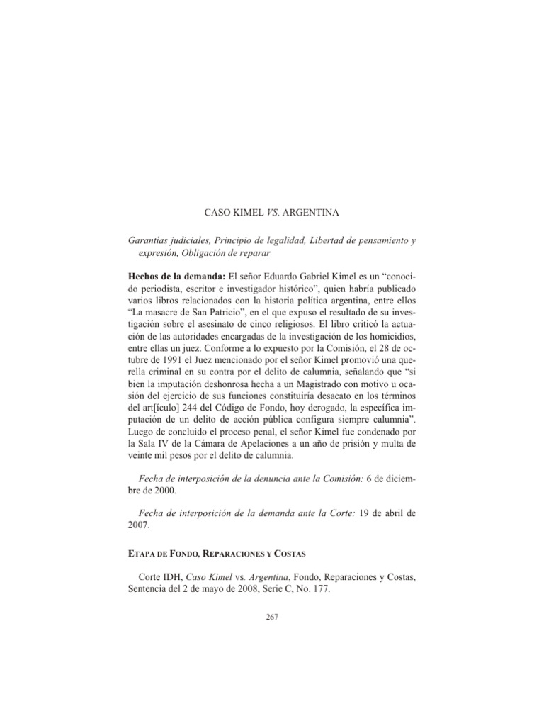 Kimel | PDF | Convenio europeo de derechos humanos | Libertad de expresión