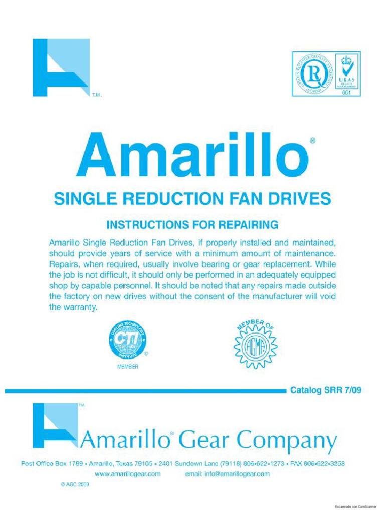 Single Reduction Fan Drive Repair Manual 0709 | PDF