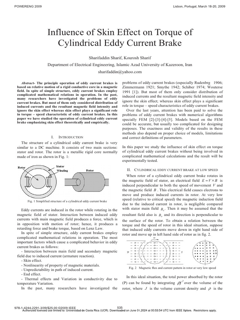 Skin Effect in Eddy Current Brakes | PDF | Electromagnetic Induction ...