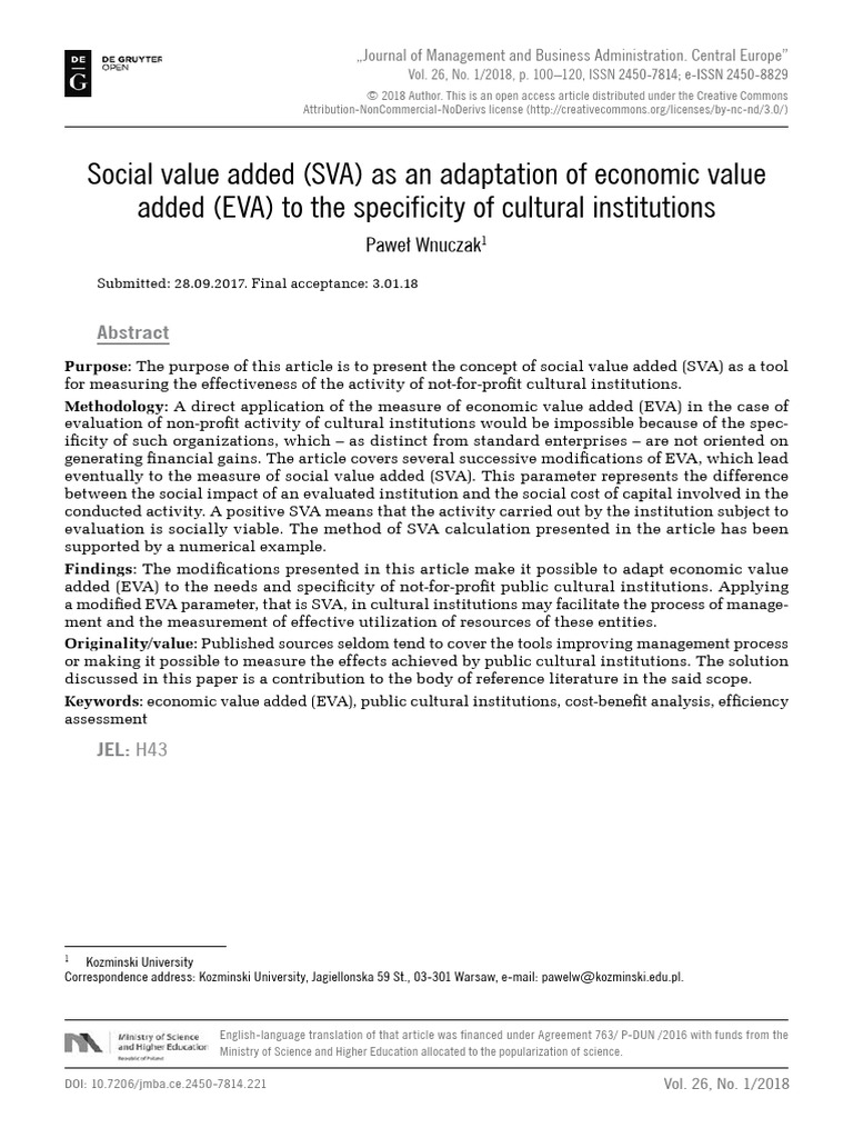 Social value added | Download Free PDF | Cost Of Capital | Capital Asset Pricing Model