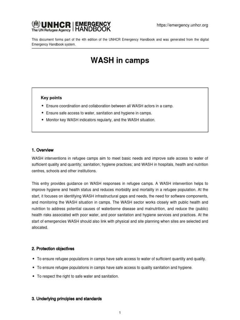 Emergency Handbook | PDF | Wash | Drinking Water