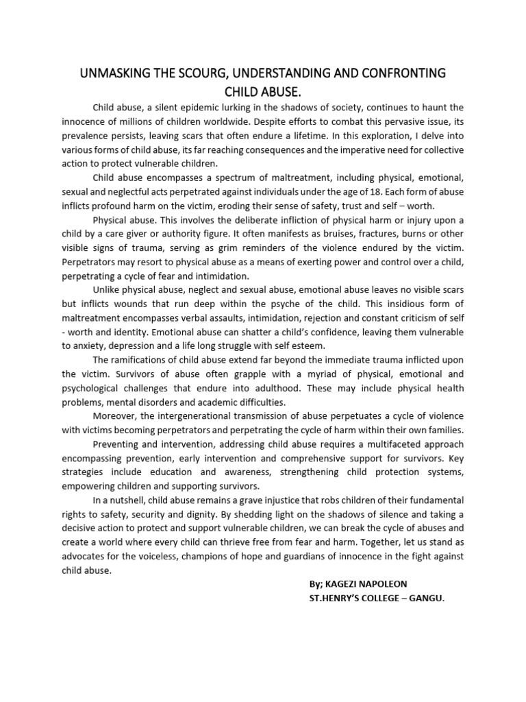 Understanding and Confronting Child Abuse | PDF | Child Abuse | Violence