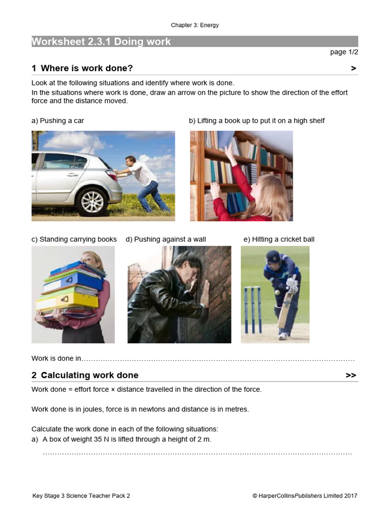 Science Year 8 1 - Doing Work | PDF | Mechanics | Physical Quantities