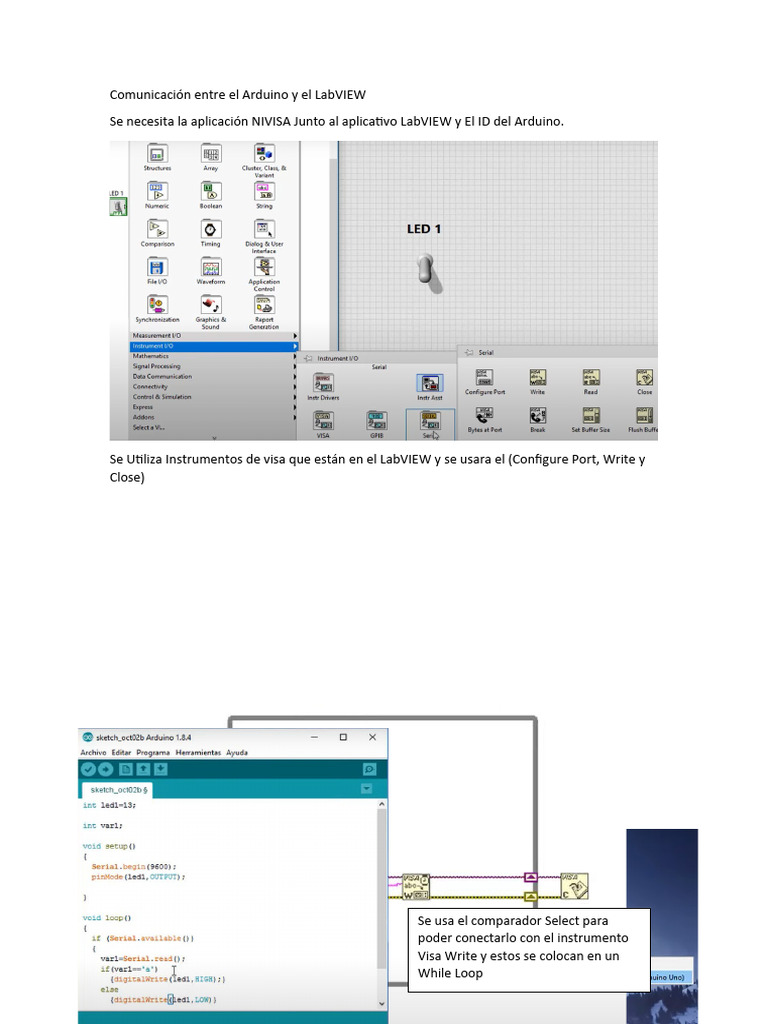 Comunicación entre el Arduino y el LabVIEW | PDF