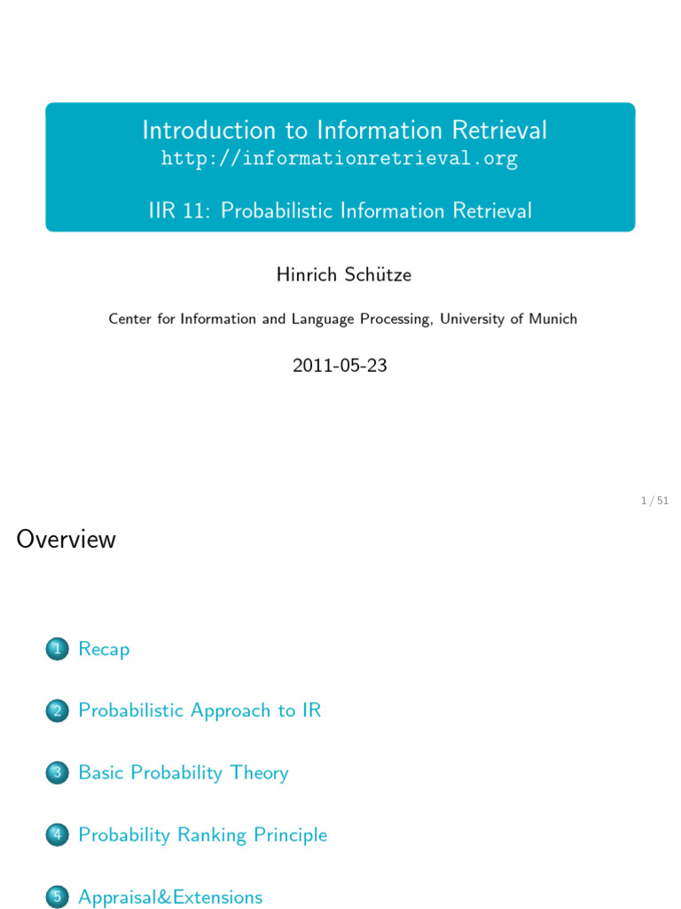 Lec7 Probabilistic Ir | PDF | Information Retrieval