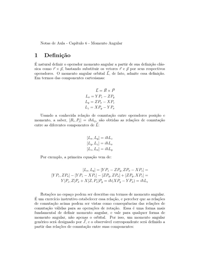 Notas de Aula-Cap6-Cohen-Quantum Mechanics | PDF | Autovalores e autovetores | Conceitos matemáticos