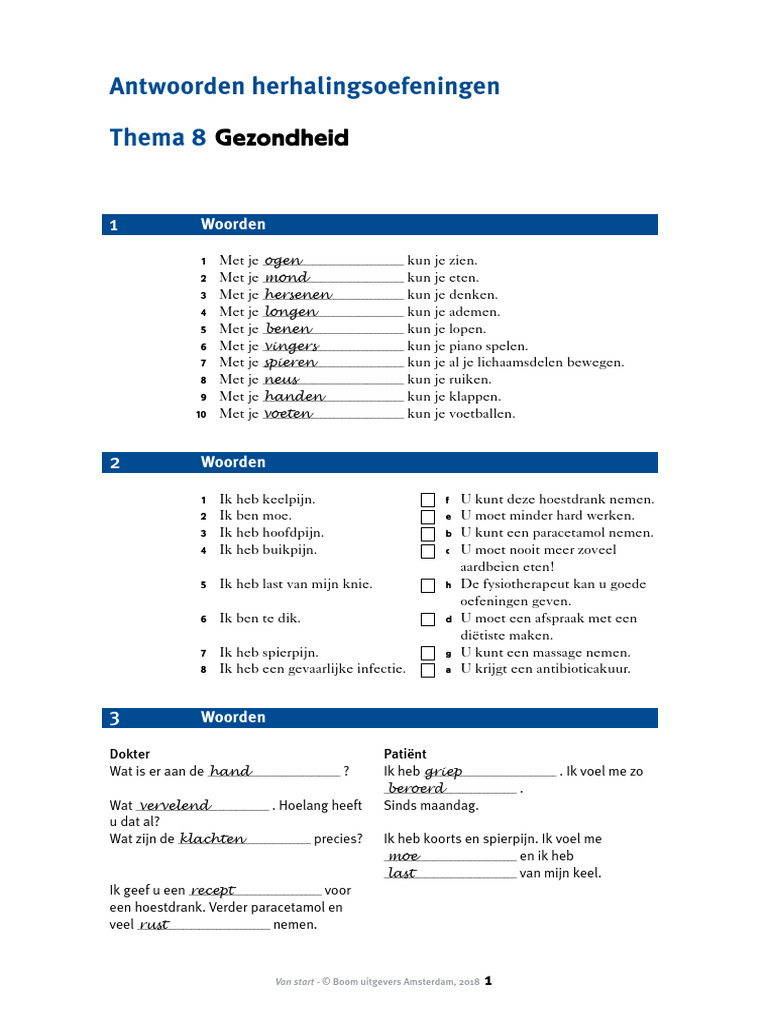 Van Start-Herh - Oef.thema 8 Antw | PDF