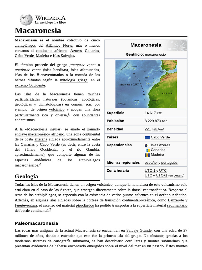 Macaronesia | PDF | Ciencias de la Tierra | Geografía Física