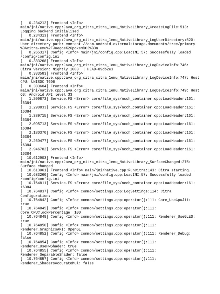Citra Log | PDF | Computer Science | Computer Architecture
