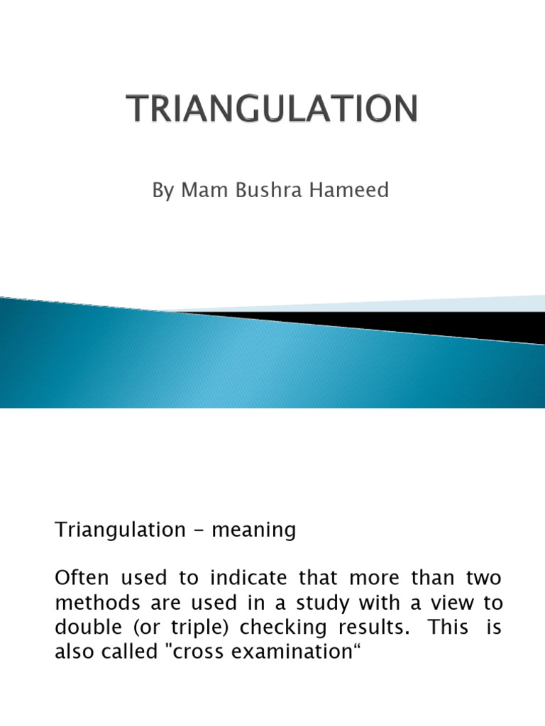 Triangulation | PDF | Methodology | Science