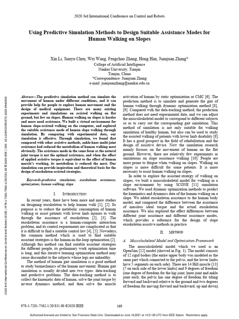 Using Predictive Simulation Methods to Design Suitable Assistance Modes for Human Walking on ...