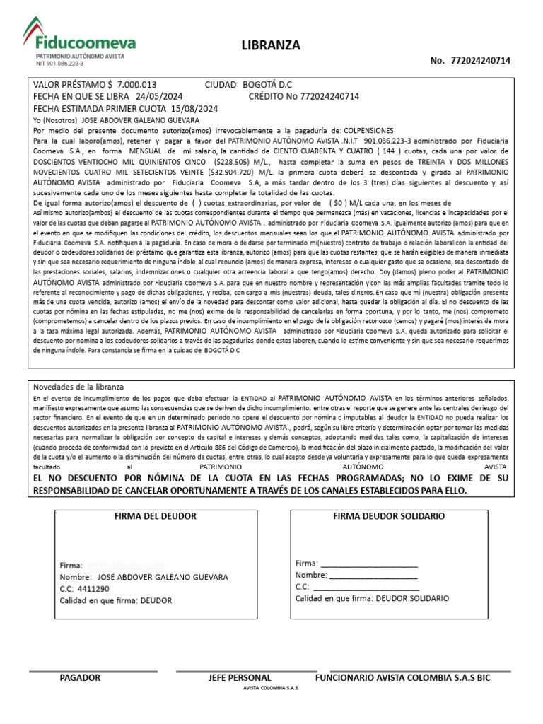 Libranza | PDF | Pagos | Economias