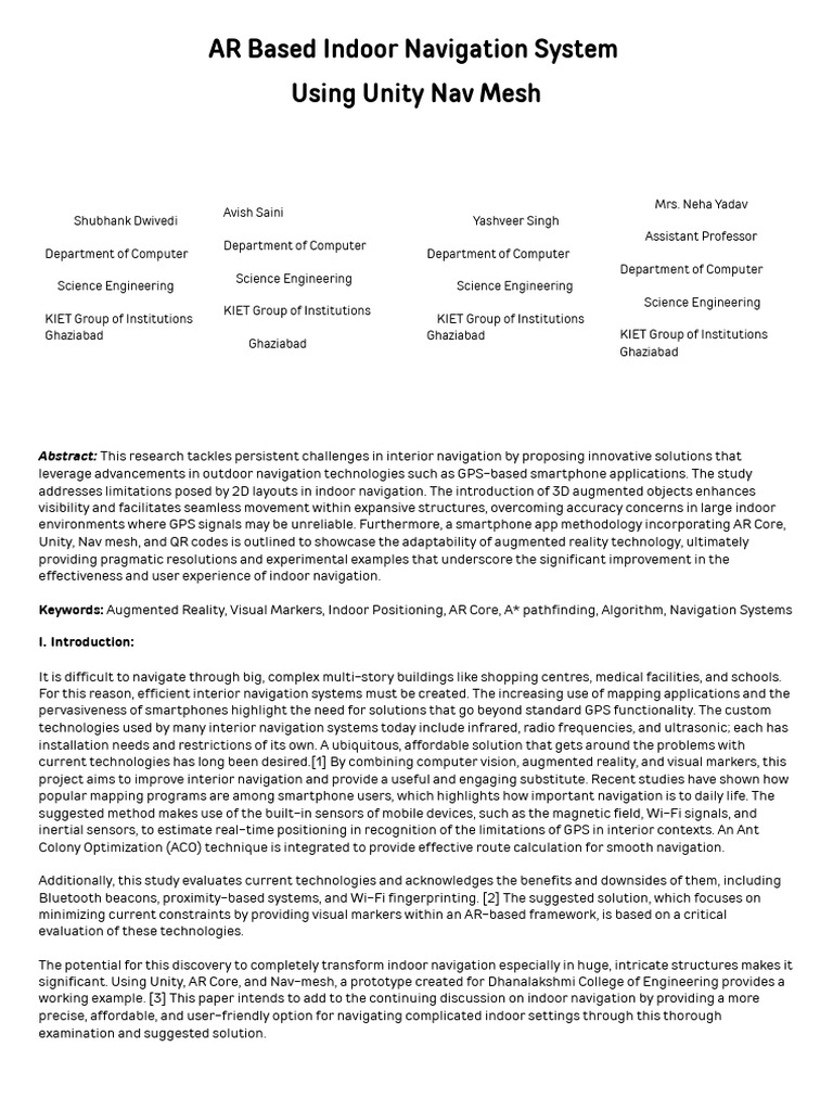 Major Project Paper | PDF | Augmented Reality | Computing