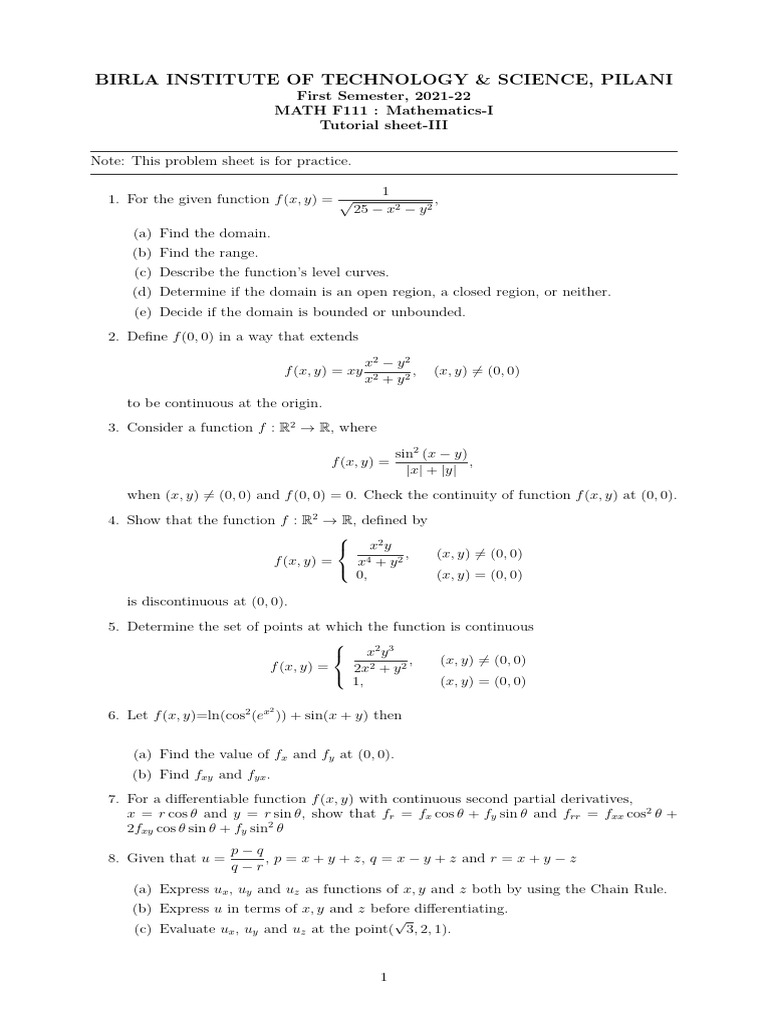 Tut Sheet 3 | Download Free PDF | Mathematical Relations | Mathematical Concepts