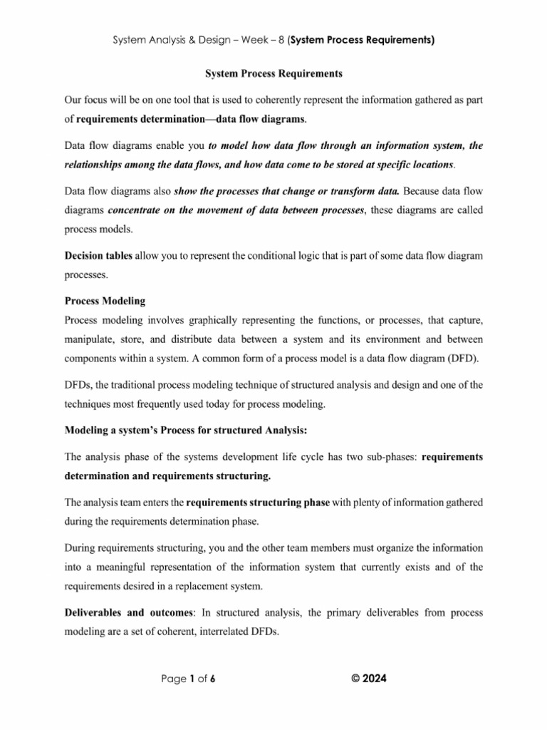 Week 8 - Syst Process Rqmts Using DFDs | PDF