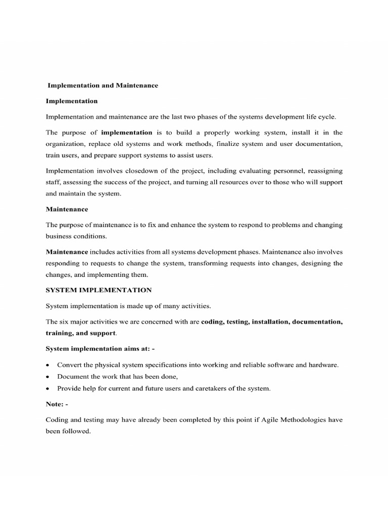 Week 11 - Implementation and Maintenance(1) | PDF