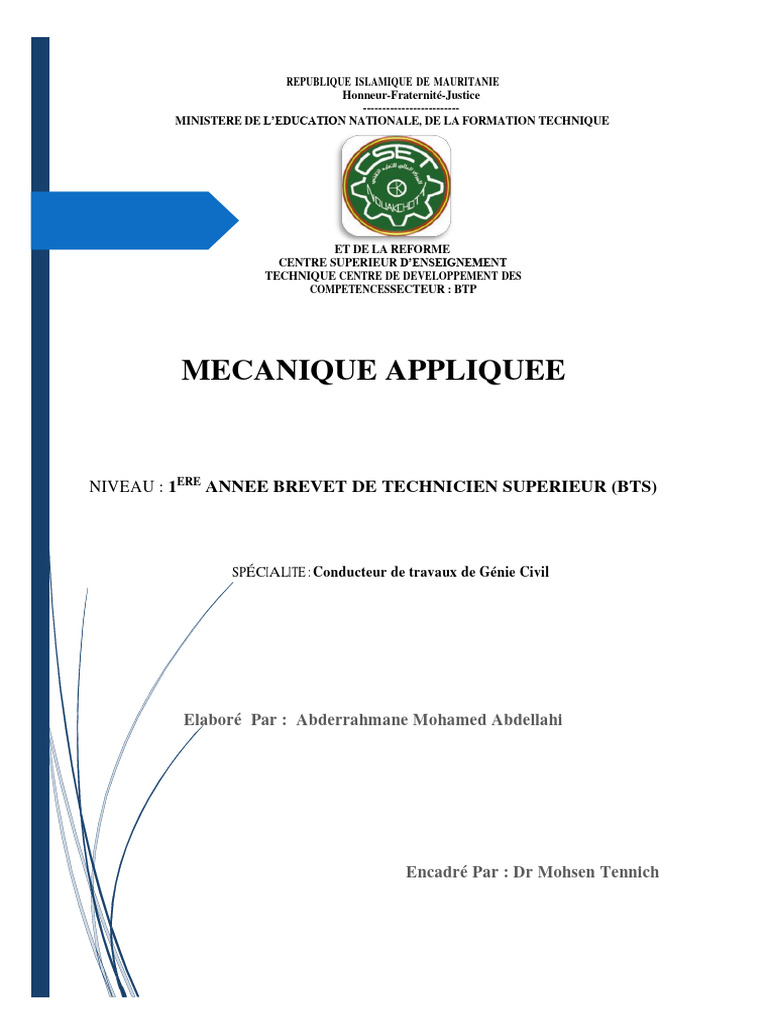 Note de Cours MECA | PDF | Flexion (matériau) | Mécanique