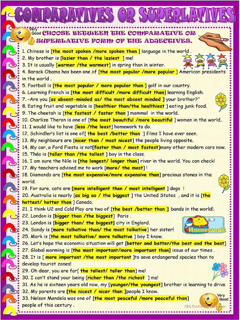 Comparatives and Superlatives 7 | PDF