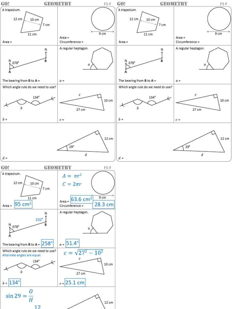 GCSE Geometry Foundation 1F A5 | PDF | Trigonometry | Elementary Geometry