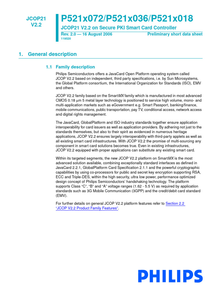 JCOP21 | PDF | Smart Card | Read Only Memory