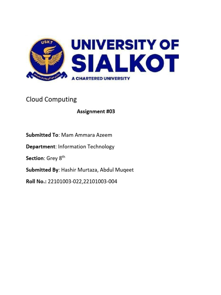 Cloud Computing Assi 3 | Download Free PDF | Operating System | Cloud Computing