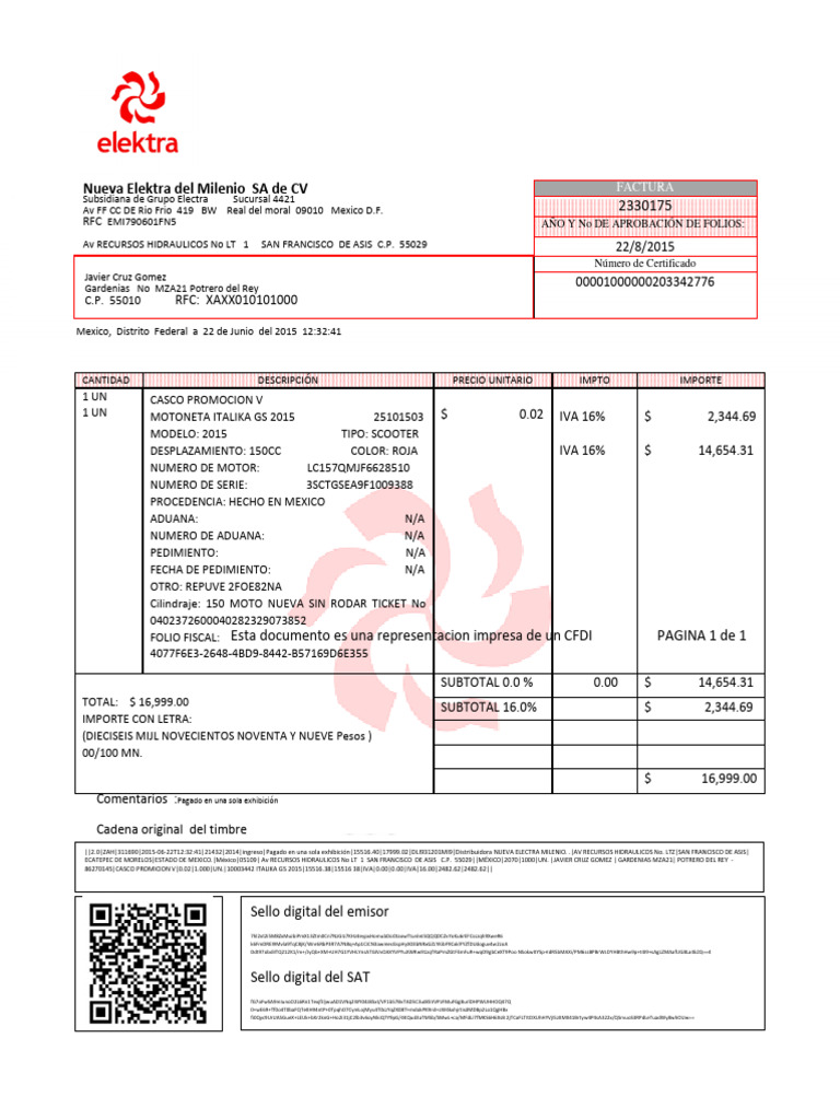Italika Ds 2015 EKT 2.0 - ZAH-311690 | PDF
