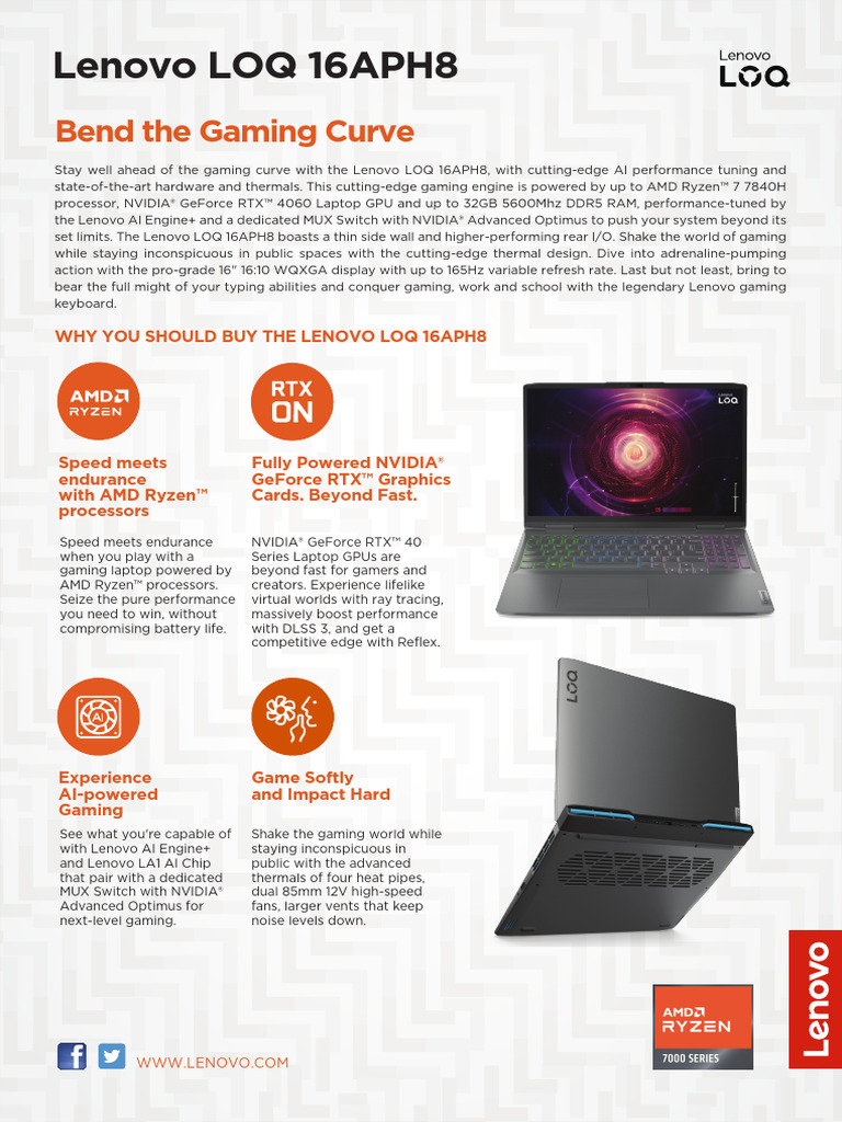 Loq 16aph8 Datasheet en | PDF | Graphics Processing Unit | Laptop