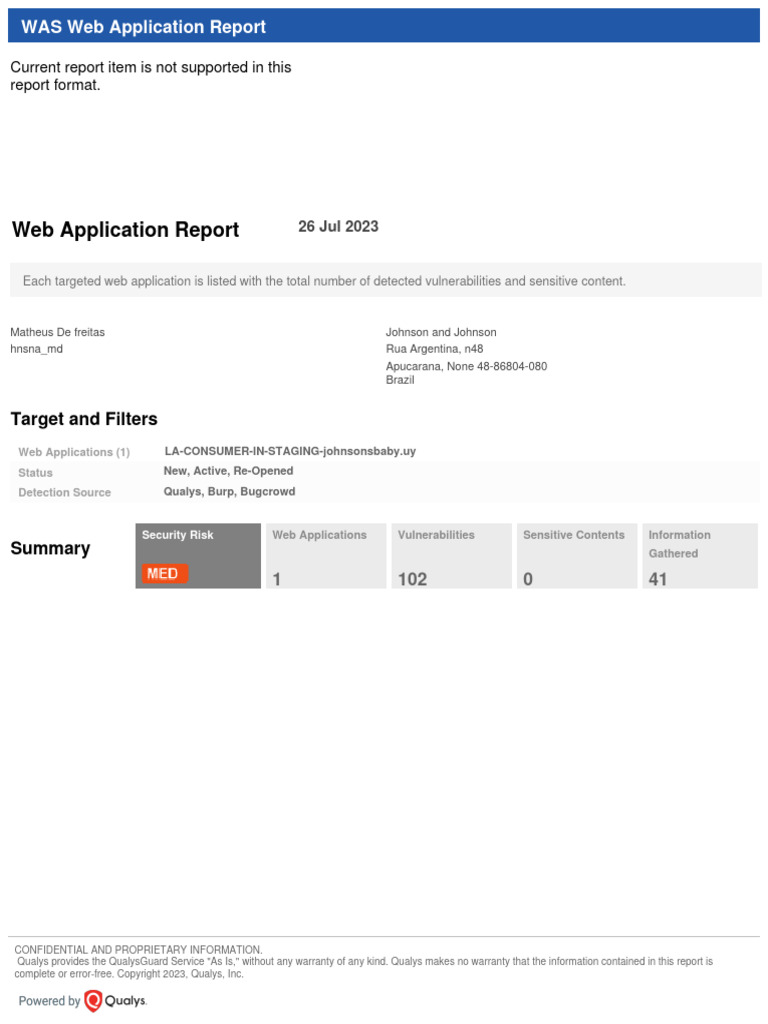 Web Application Report Hnsna MD 20230726-1 | PDF | Java Script | Vulnerability (Computing)