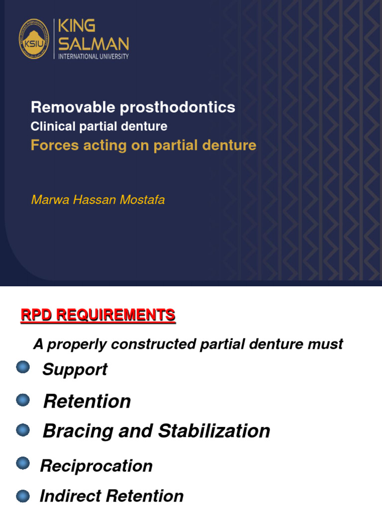 03 Forces Acting On RPD | PDF | Dentures | Dental Anatomy