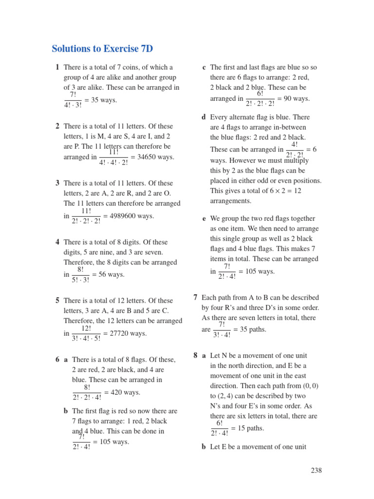 7D Worked Solutions | Download Free PDF | Mathematics