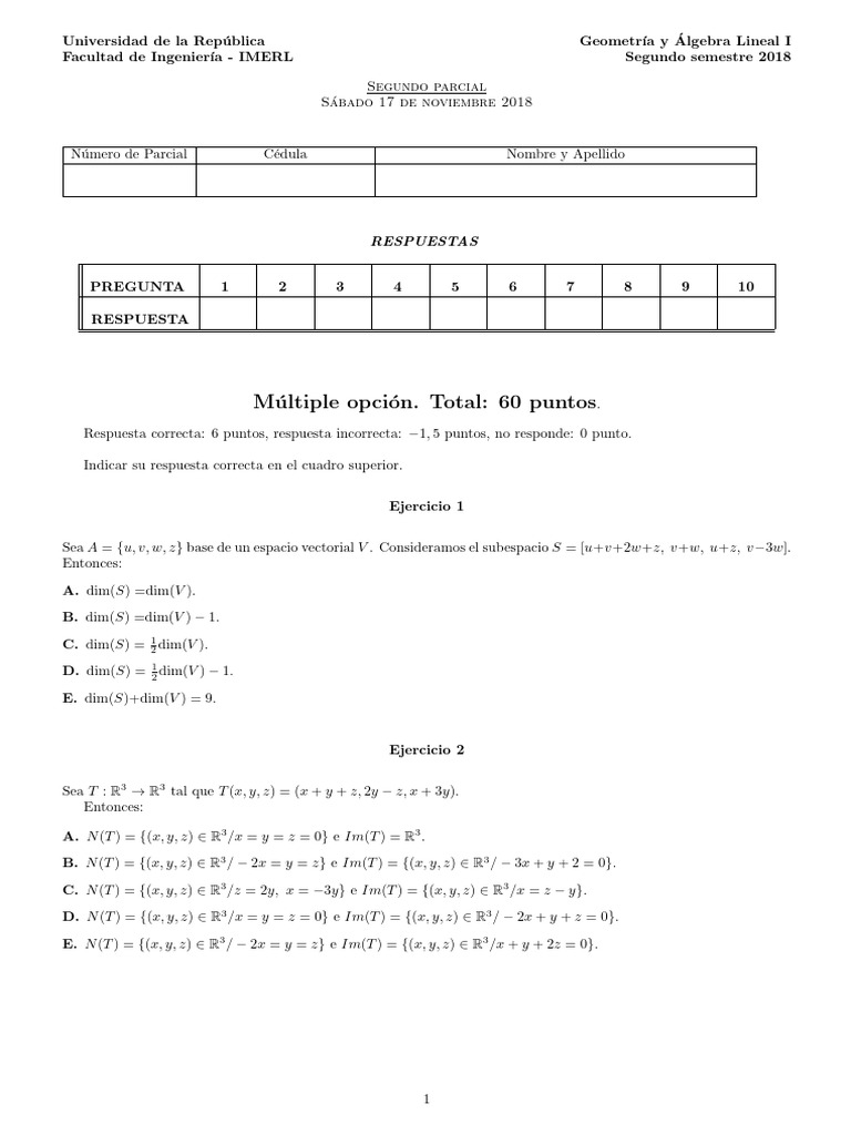 2018 - Segundo Semestre - Letra - Segundo Parcial | PDF | Mapa lineal ...