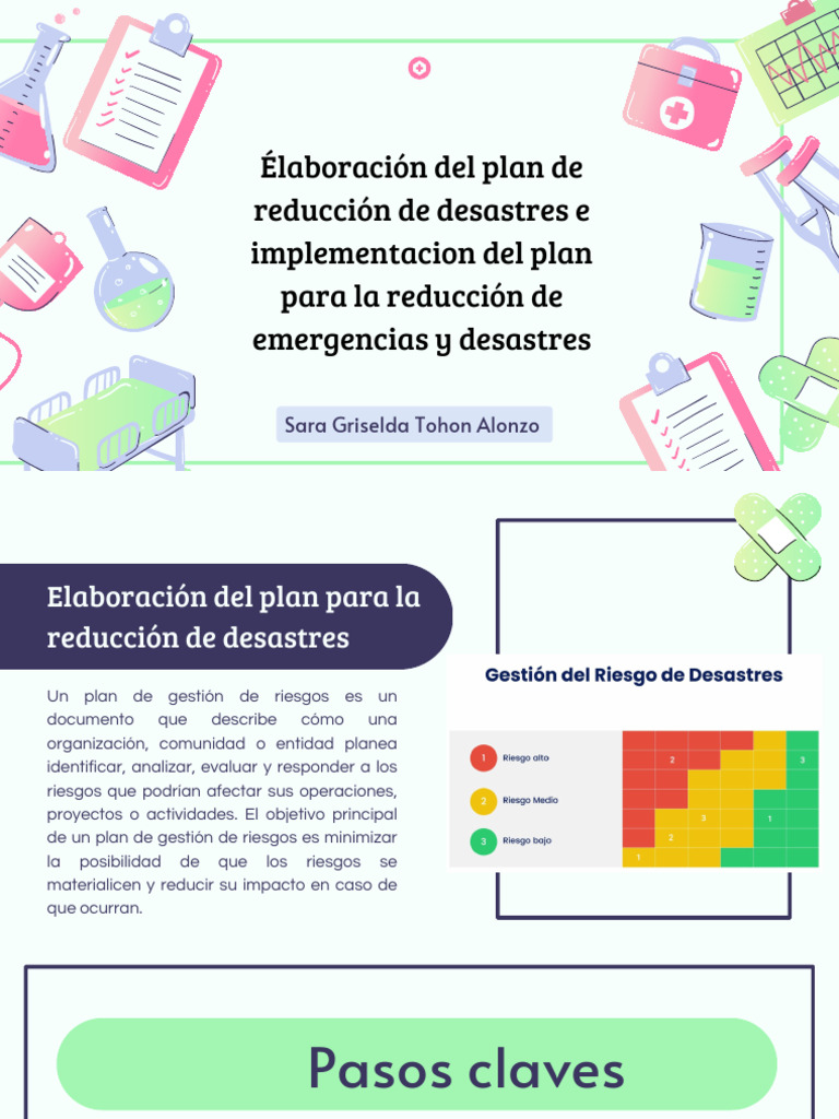 Elaboracion Del Plan para La Reduccion de Desastres e Implementacion Del Plan para La Redduccion ...