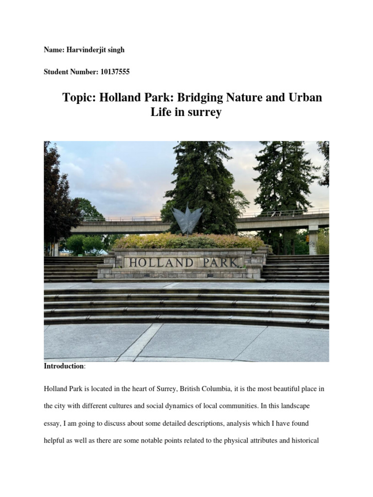 Harvinder Landscape Essay | PDF | Sustainability | Parks