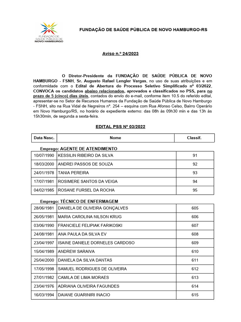 Aviso 24-2023 PSS 03 2022 | PDF