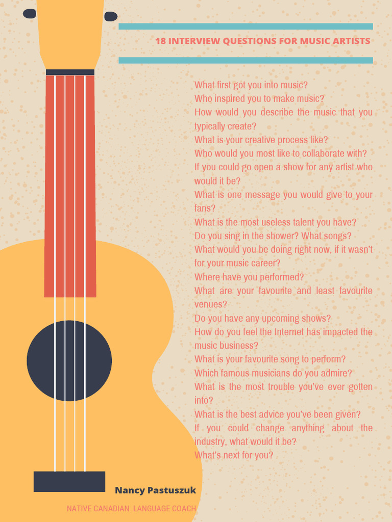 18 Interview Questions For Music Artists | PDF