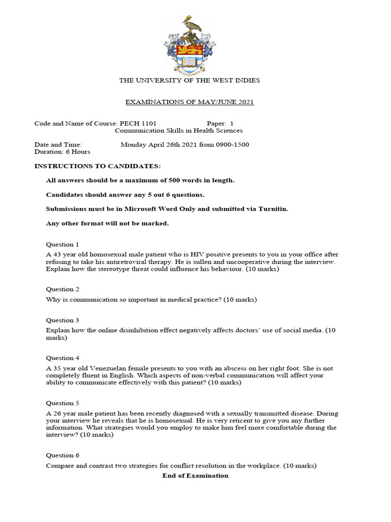 2021 PECH 1101 Finals | PDF