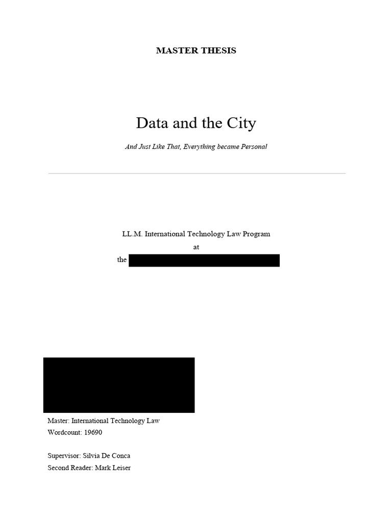 Joosje Van Riel - Data and The City | PDF | European Union | Privacy