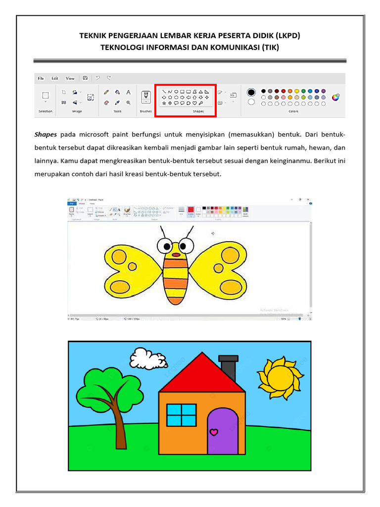 LKPD Shape (Bentuk) Pada Paint-2 MMM | PDF | Seni | Komputer