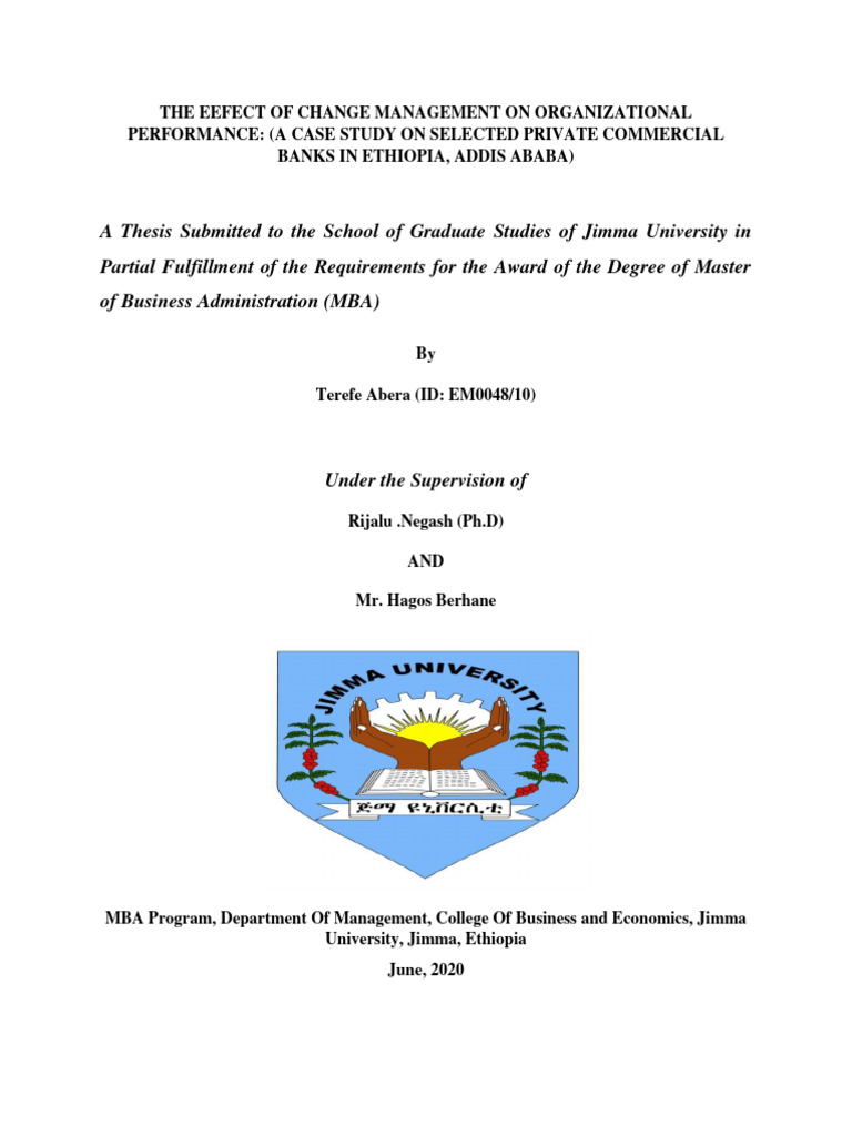 Terefe Abera | PDF | Change Management | Leadership