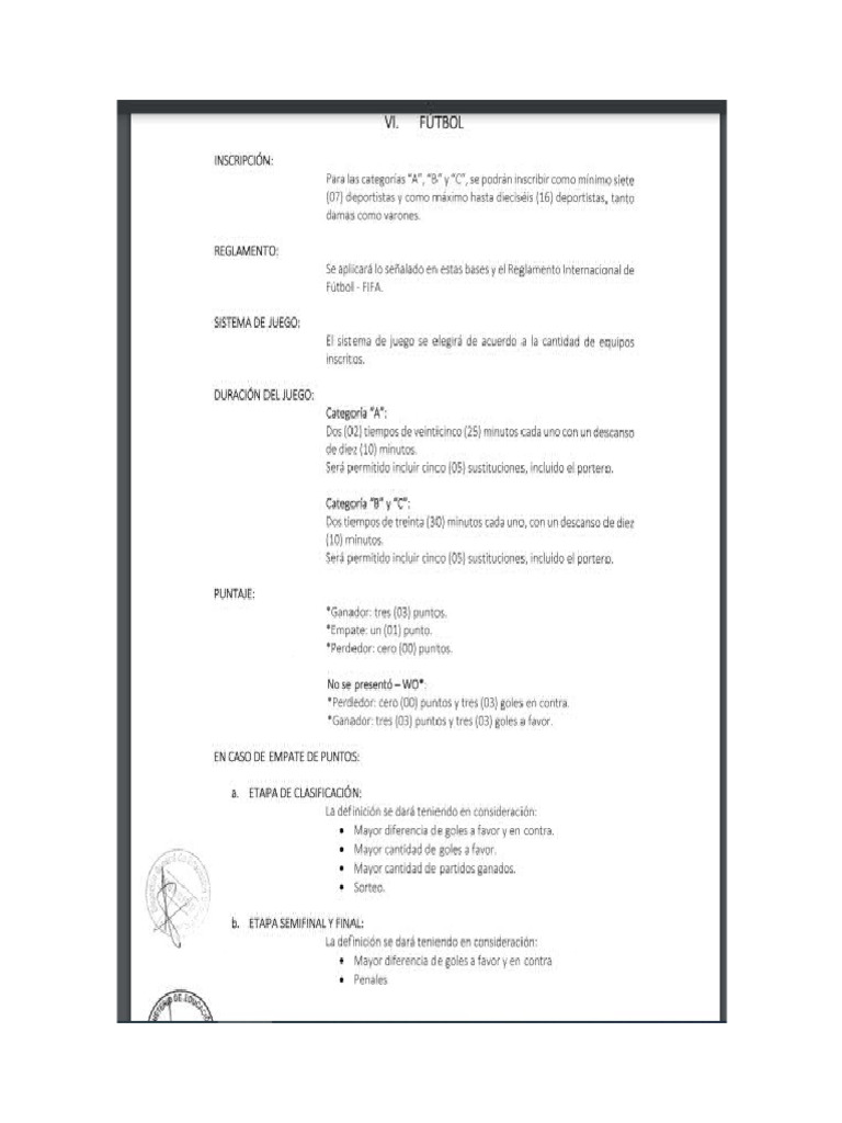 Bases Especificas de Las Disciplinas Deportivas y Formato de Reclamos y ...