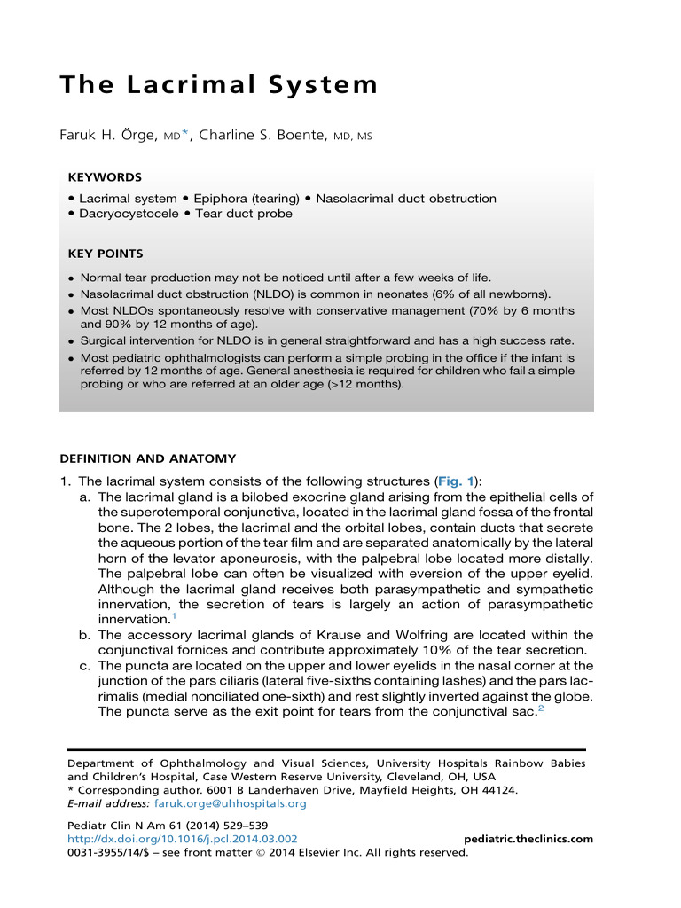 The. Lacrymal System | PDF | Medical Specialties