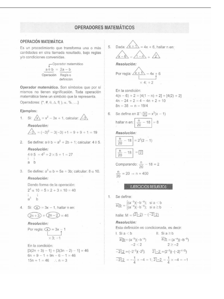 Operadores Matemáticos Semana 3 PDF | PDF