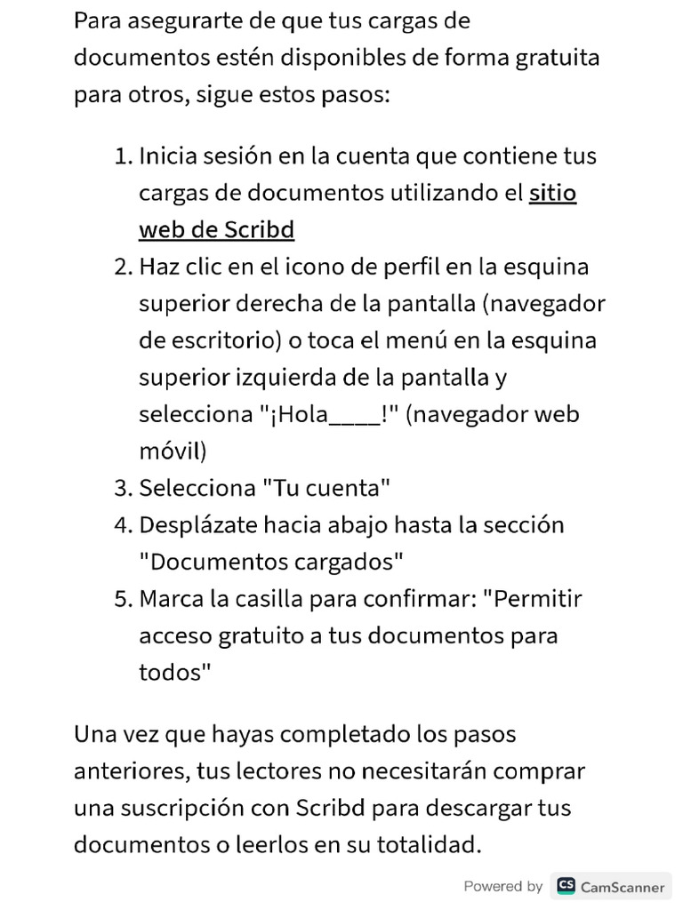 Modificar Permiso para Descarga Gratuita en SCRIB | PDF