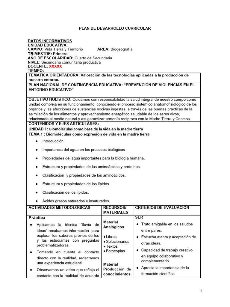 PDC 4to de Sec | PDF | Virus | Vida
