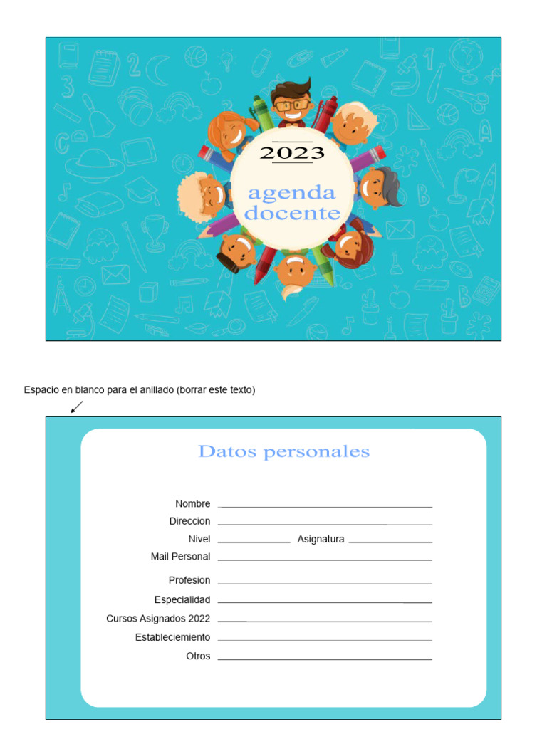 Agenda Docente 20 Editable | PDF