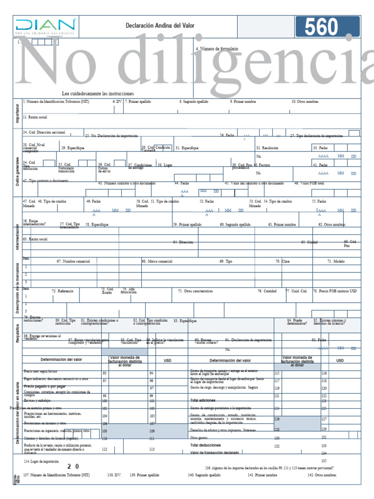 Formulario 560 DAV | PDF | Dólar de los Estados Unidos | Precios