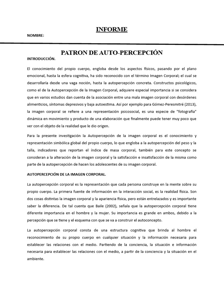 INFORME1 | PDF | Percepción | Sentidos